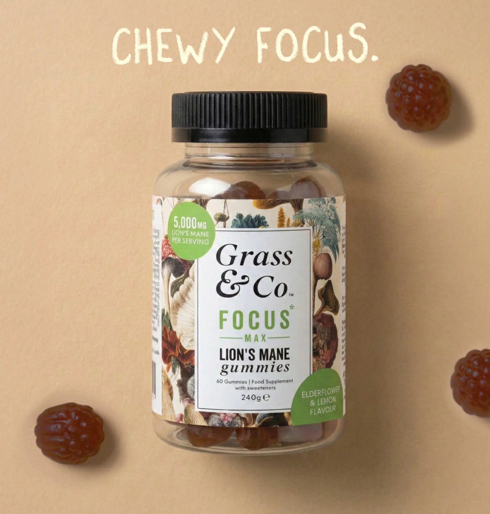 FOCUS MAX | Lion's Mane Mushroom Gummies – Grass & Co. Natural Wellness
