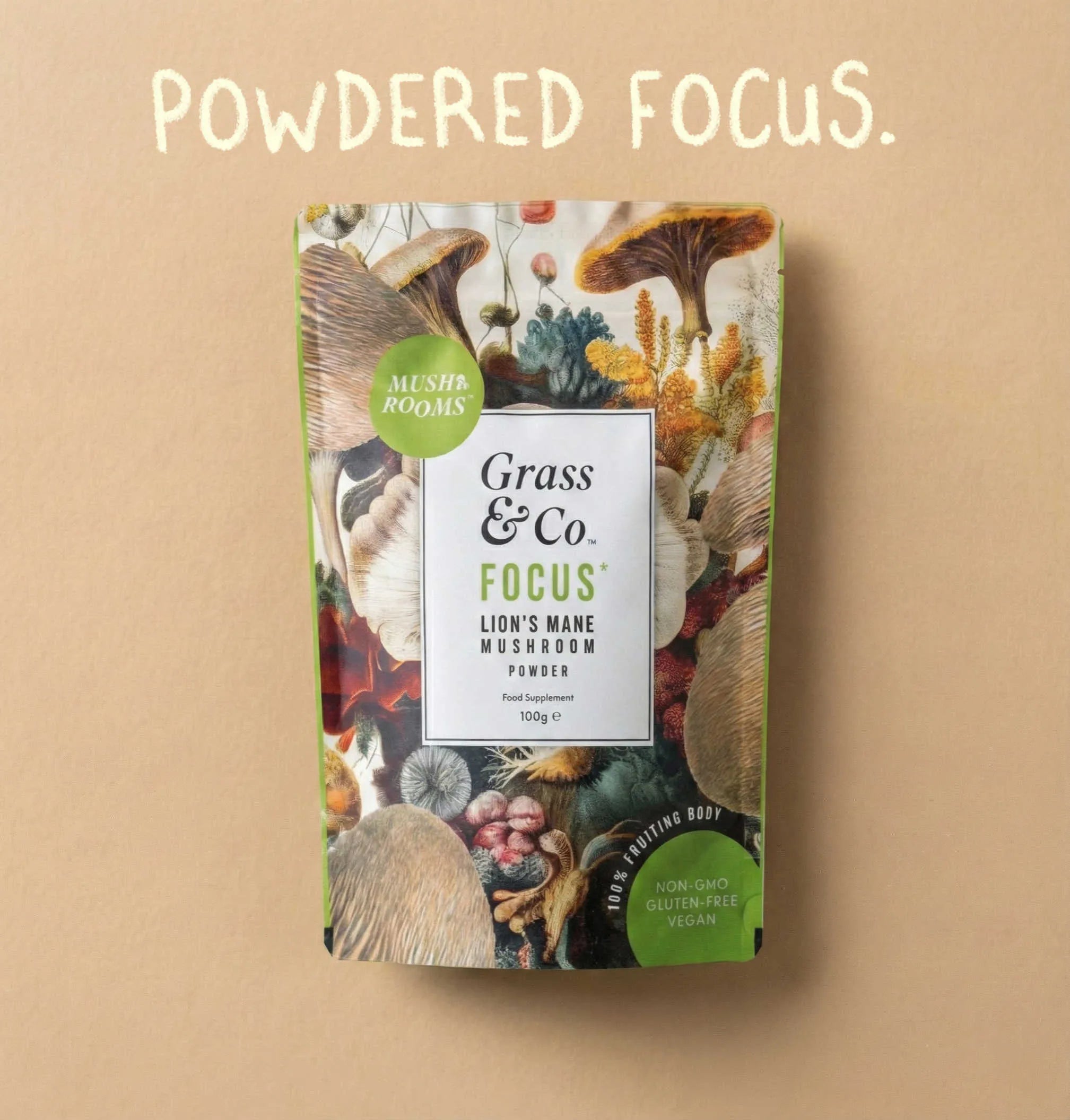FOCUS | Lion's Mane Powder – Grass & Co. Natural Wellness